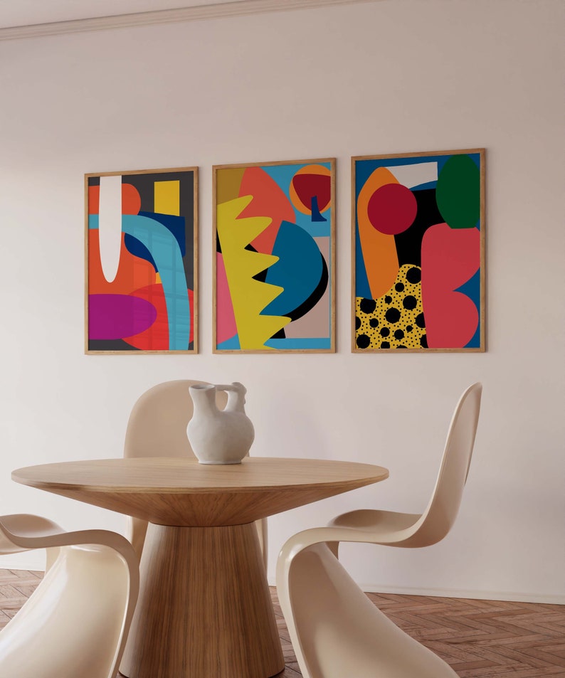 Colorful Abstract Art Abstract Set of 3 Prints Colorful Printable ...