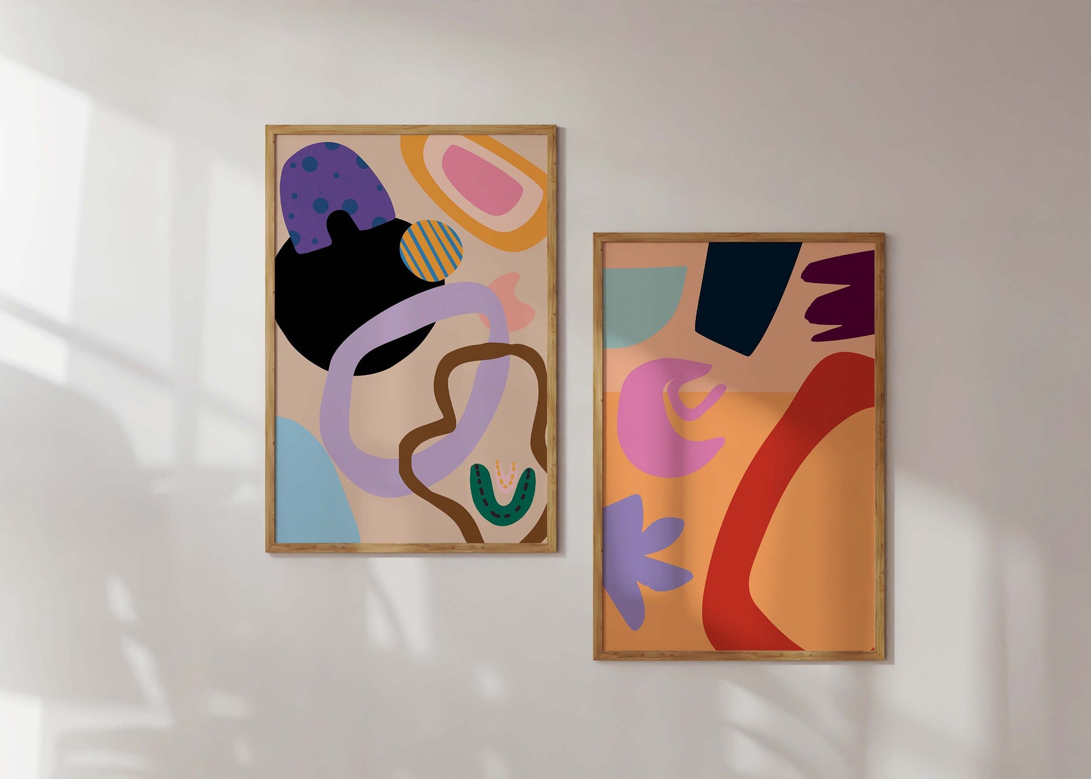 Abstract Colorful Art Prints: Preppy Dorm Decor Set (digital Download ...