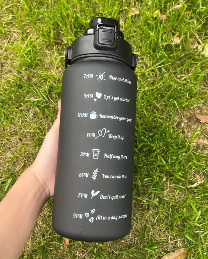 Water Tracker 2L Motivational Water Bottle Time Marker - Etsy