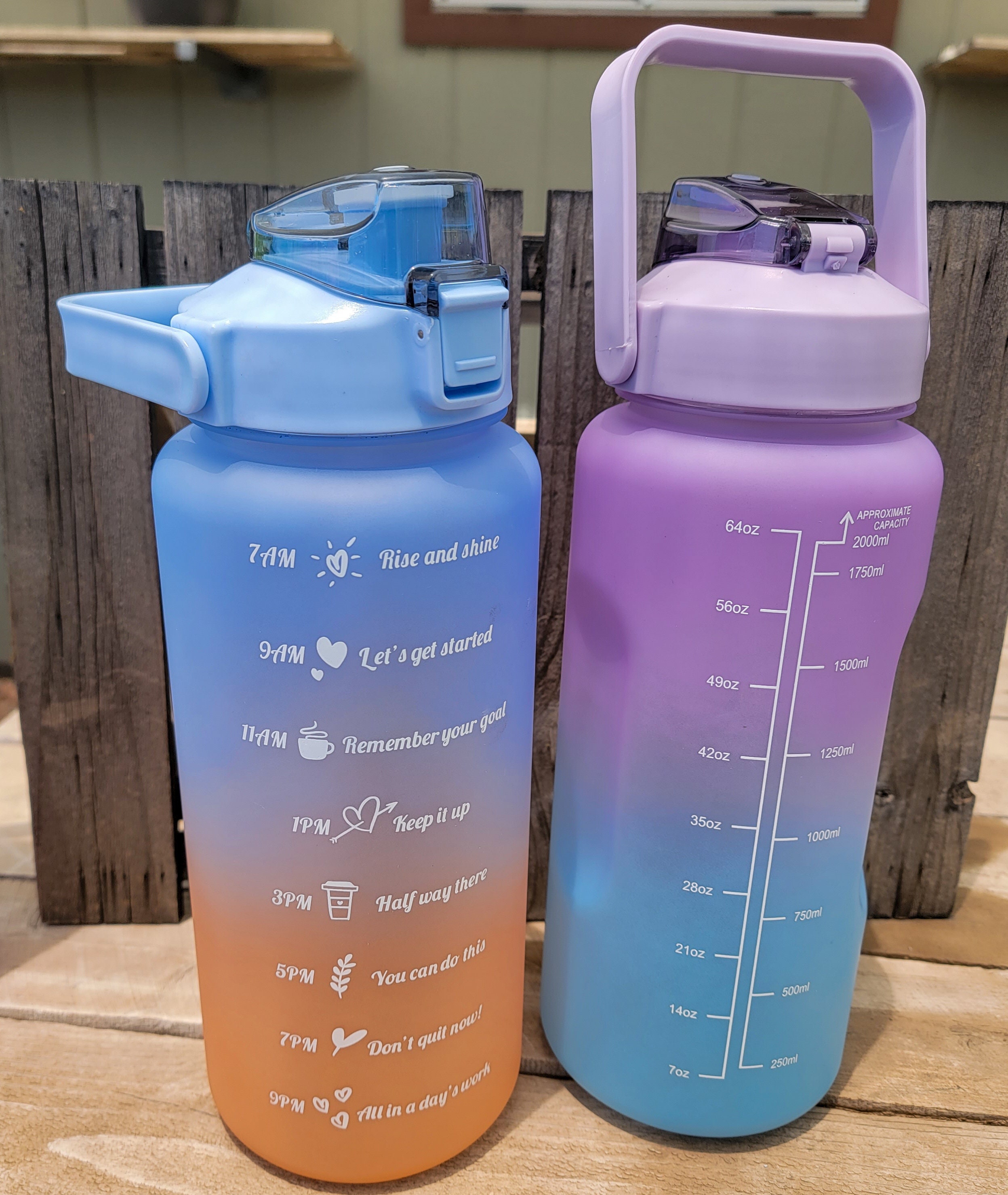 Water Tracker 2L Motivational Water Bottle Time Marker - Etsy