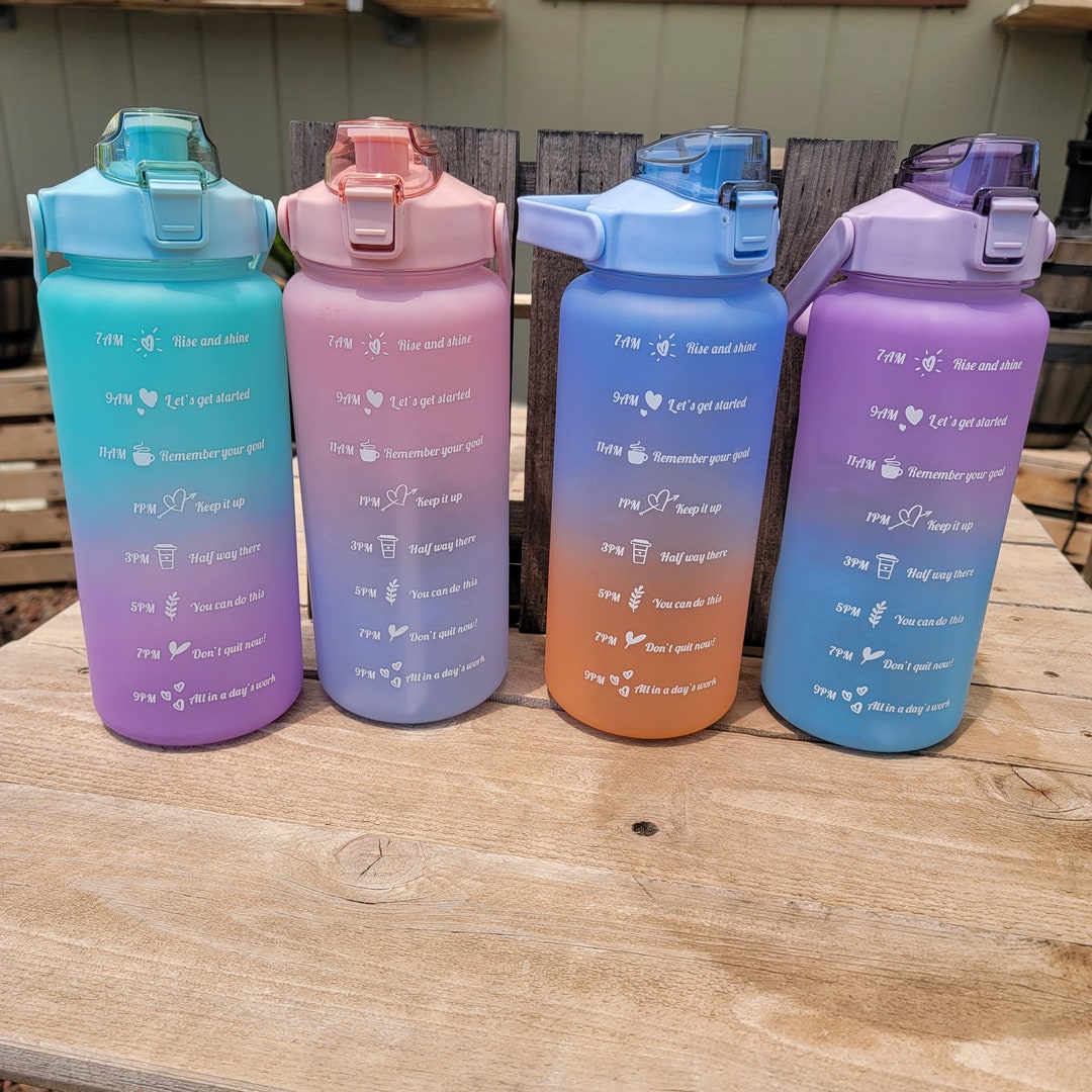 Water Tracker 2L Motivational Water Bottle Time Marker - Etsy