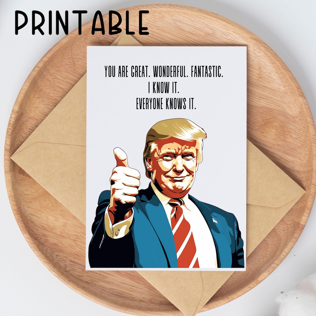 Funny Trump Birthday Card, Printable Trump Card, Digital Download ...