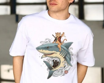 Cat Shark T Shirt - Etsy