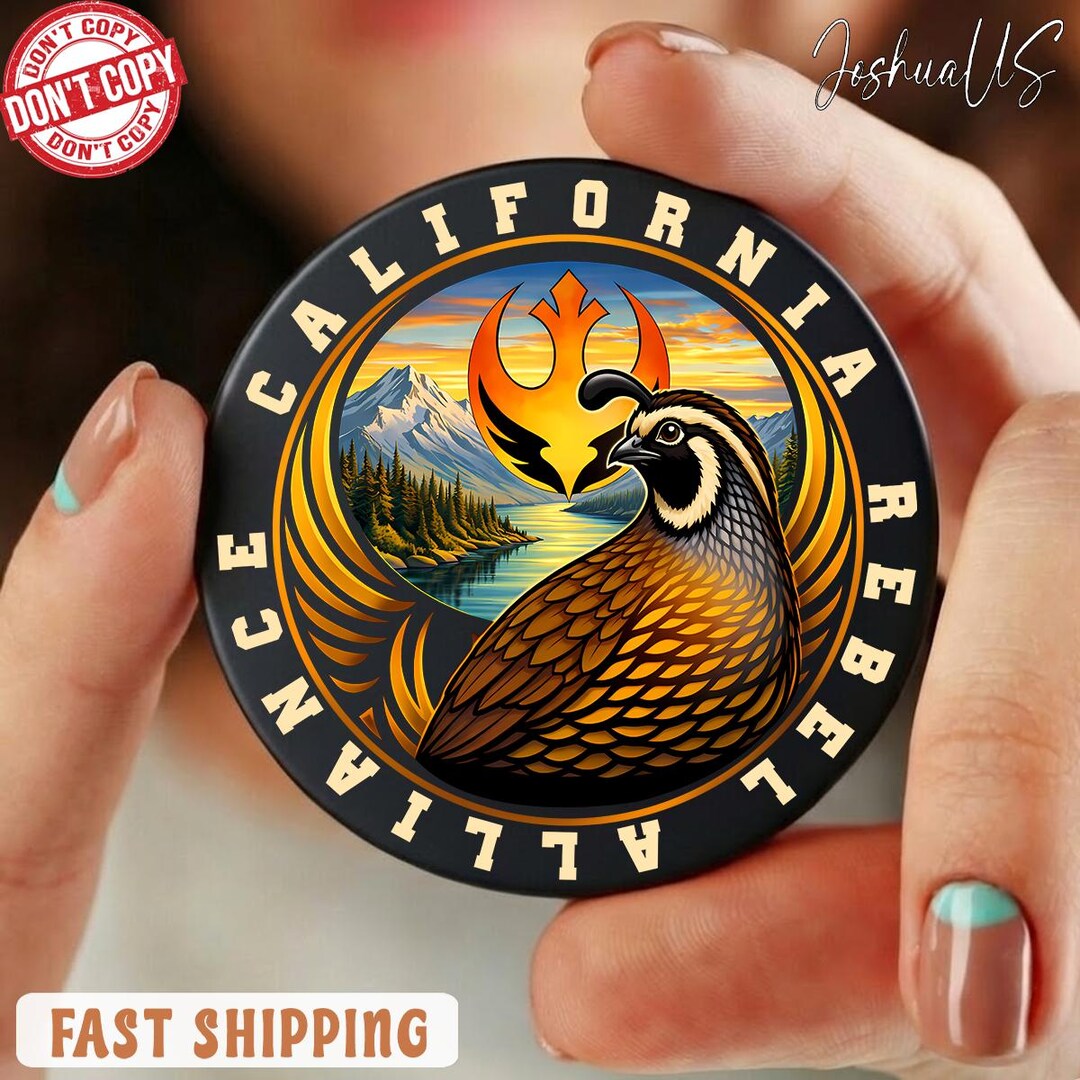 California Rebel Alliance Pin Button, California Rebel Resistance ...