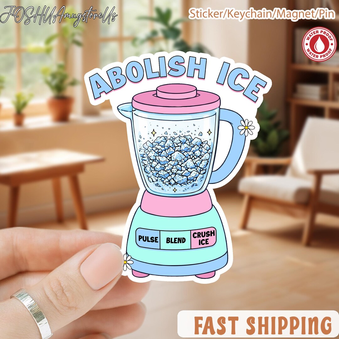 Abolish ICE Political Sticker, Anti ICE Protest Sticker Decals Labels ...