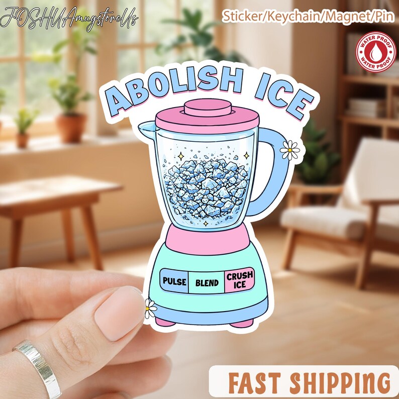 Abolish ICE Political Sticker, Anti ICE Protest Sticker Decals Labels ...