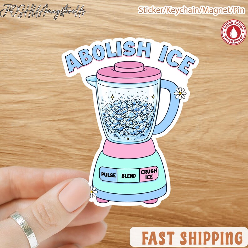 Abolish ICE Political Sticker, Anti ICE Protest Sticker Decals Labels ...
