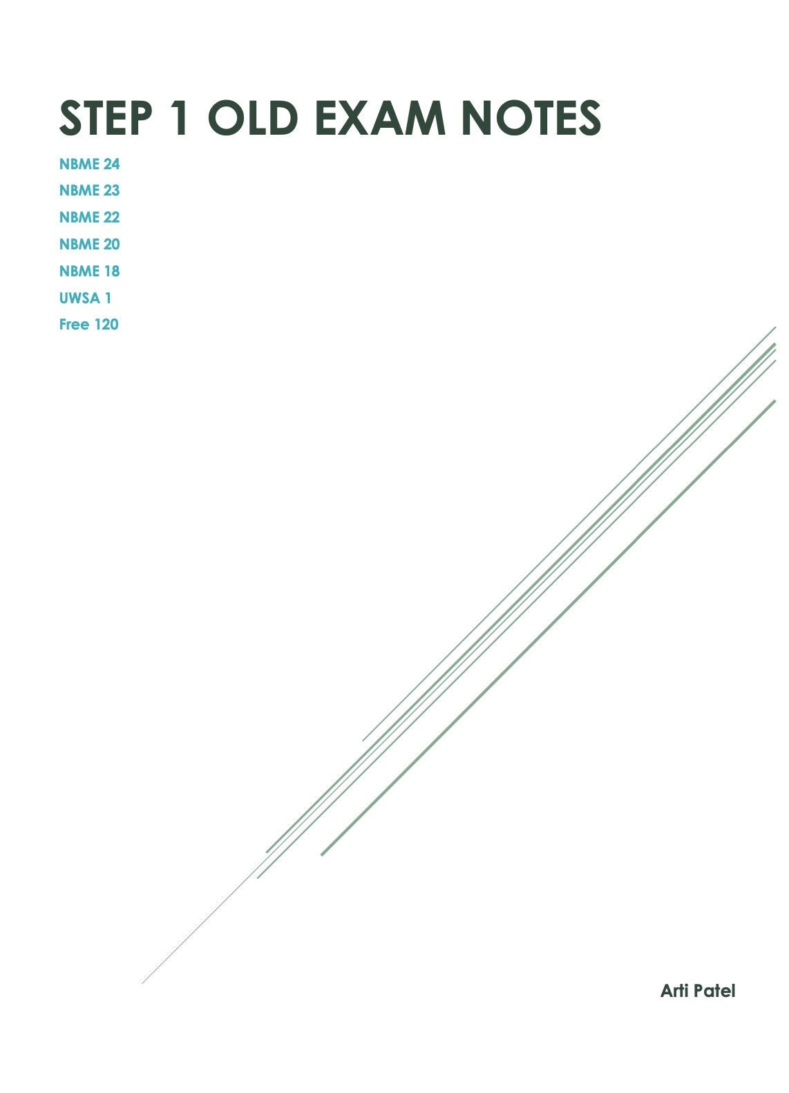 USMLE Step 1 - Old Nbme/uwsa/free 120 Notes - Etsy