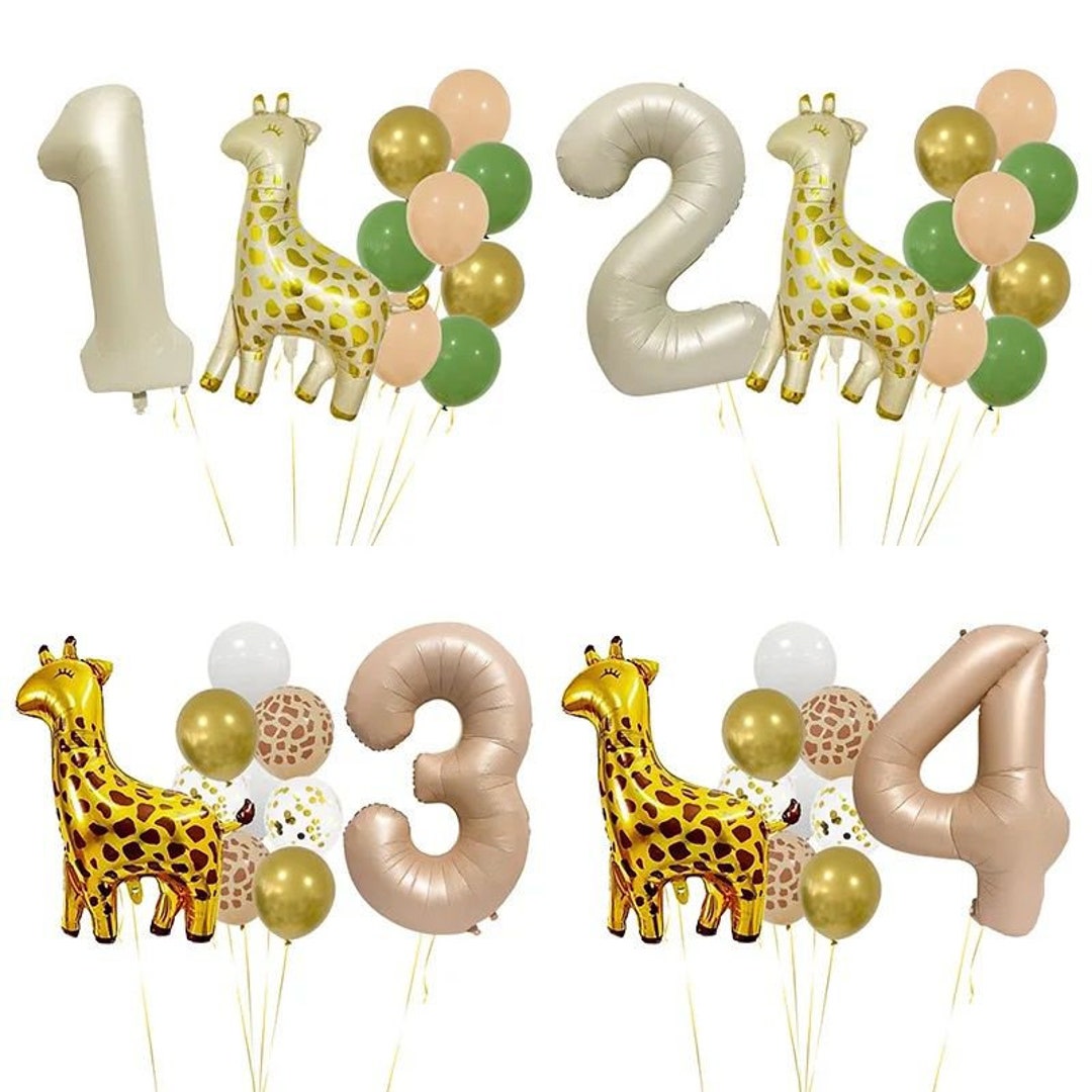 Giraffe Style Number Balloons Helium/air Birthday Party Balloon UK ...