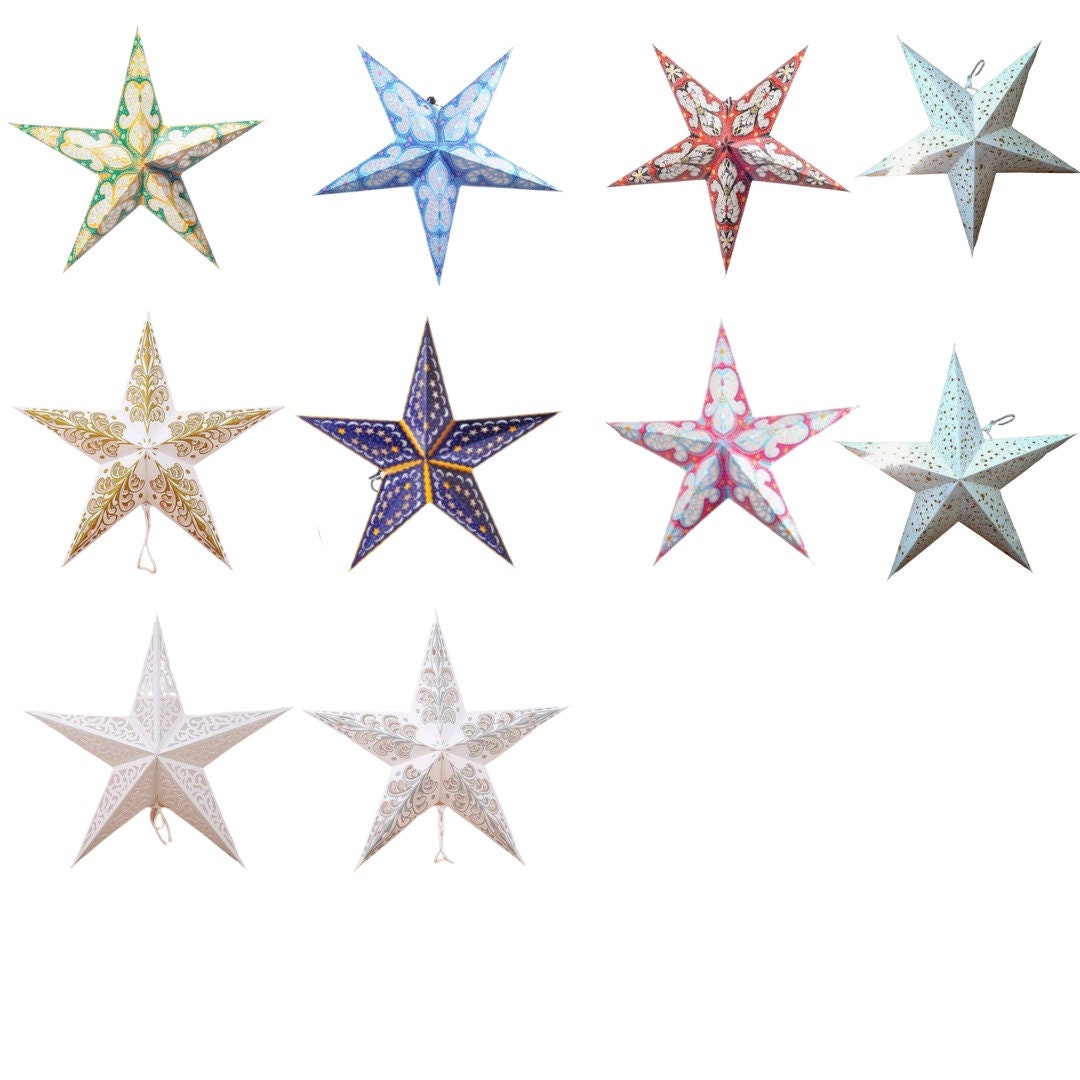 60cm STAR Hanging Ceiling Lamp Shade Party Paper Lantern - Etsy UK