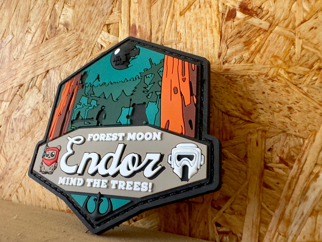 Endor “forest Moon, Mind the Trees!” PVC Patch – ~3.15″ (8 Cm) Star ...