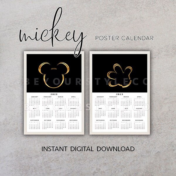 Mickey Mouse Printable Calendar - Etsy