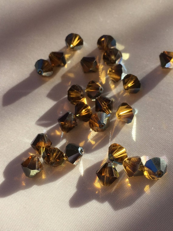 Swarovski 7mm Mink AB Vintage Bicone Beads. per Bead. - Etsy