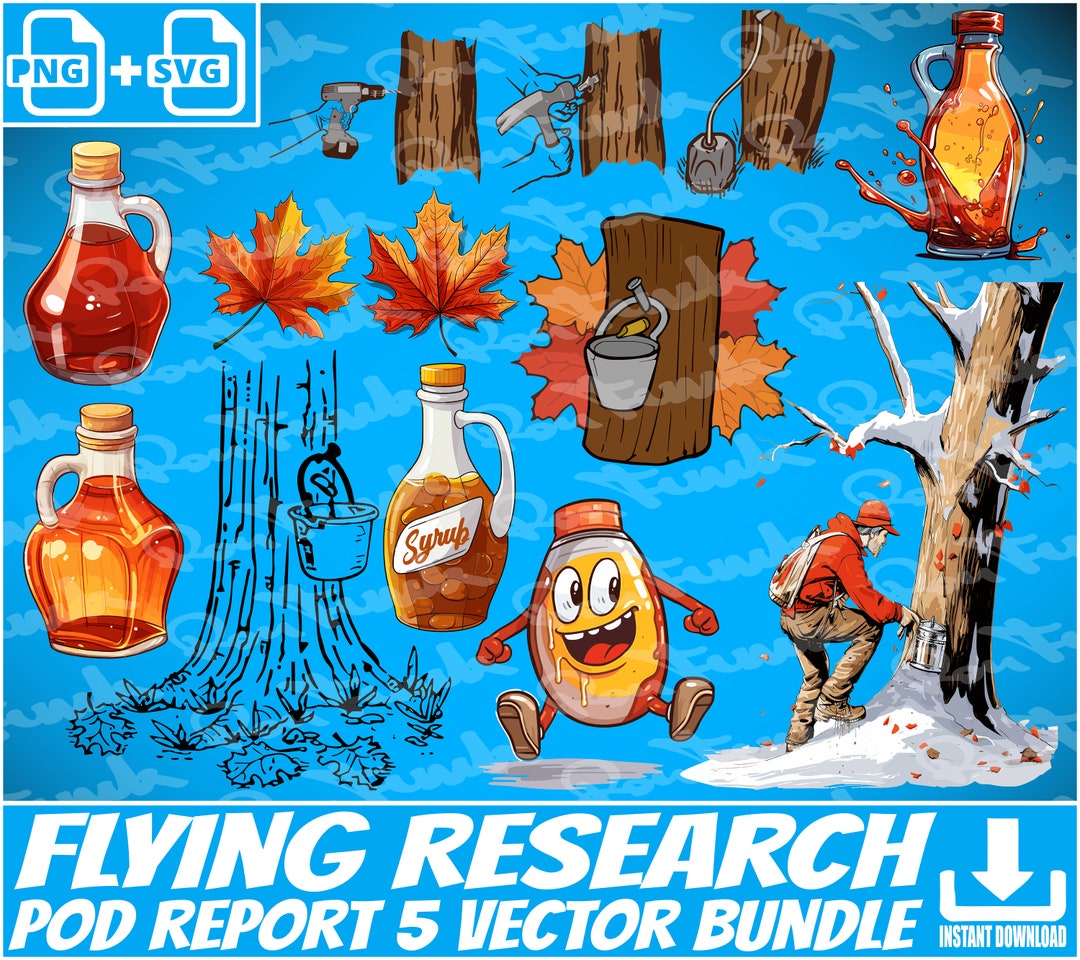 Maple Tapping SVG Bundle / Tap a Maple Tree PNG Files / Maple Syrup ...