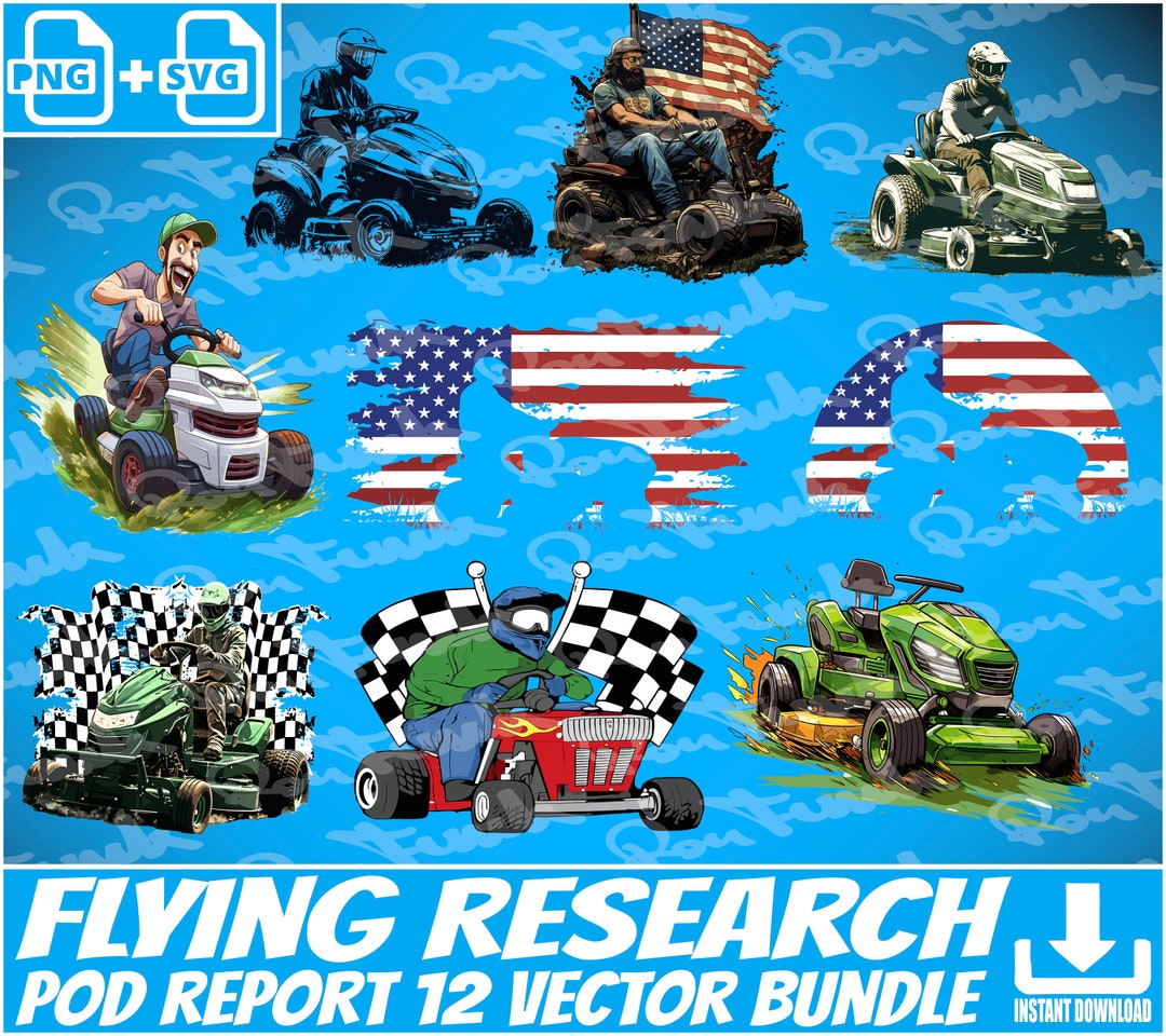 12 Lawn Mower Racing SVG Bundle for Shirts / Lawn Mower Racing PNG ...