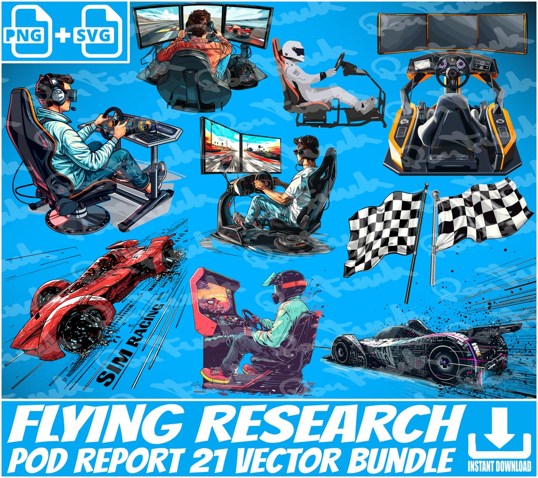 Sim Racing SVG Bundle for Shirts // Car Racing Simulation PNG ...