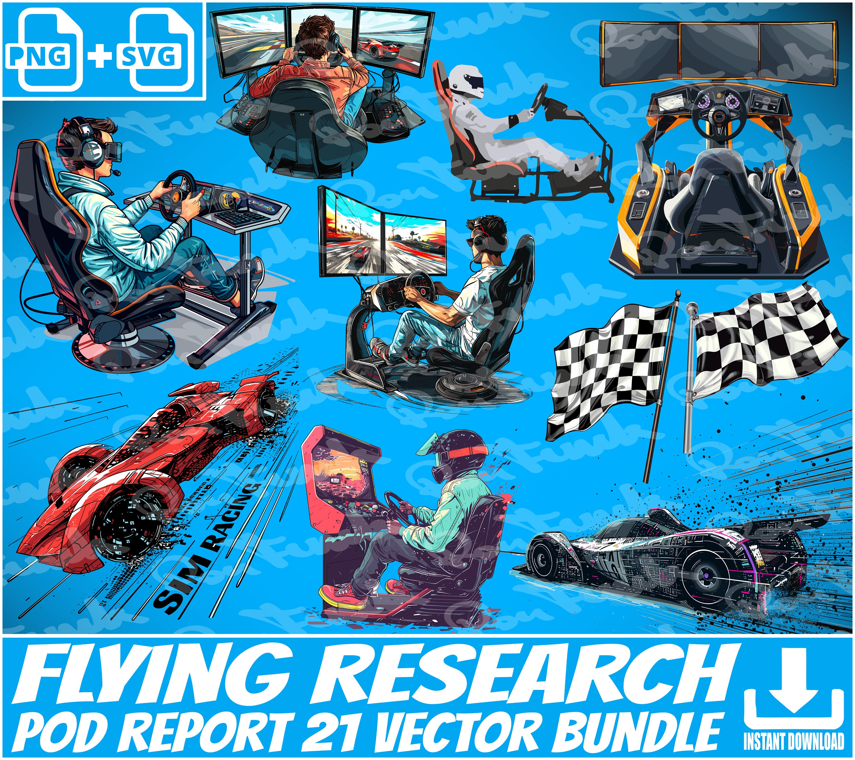 Sim Racing SVG Bundle for Shirts // Car Racing Simulation PNG ...