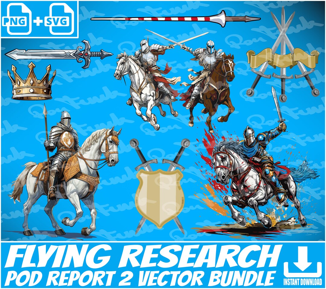 2 Jousting SVG Bundle for Shirts // Knight Tournament PNG Files ...