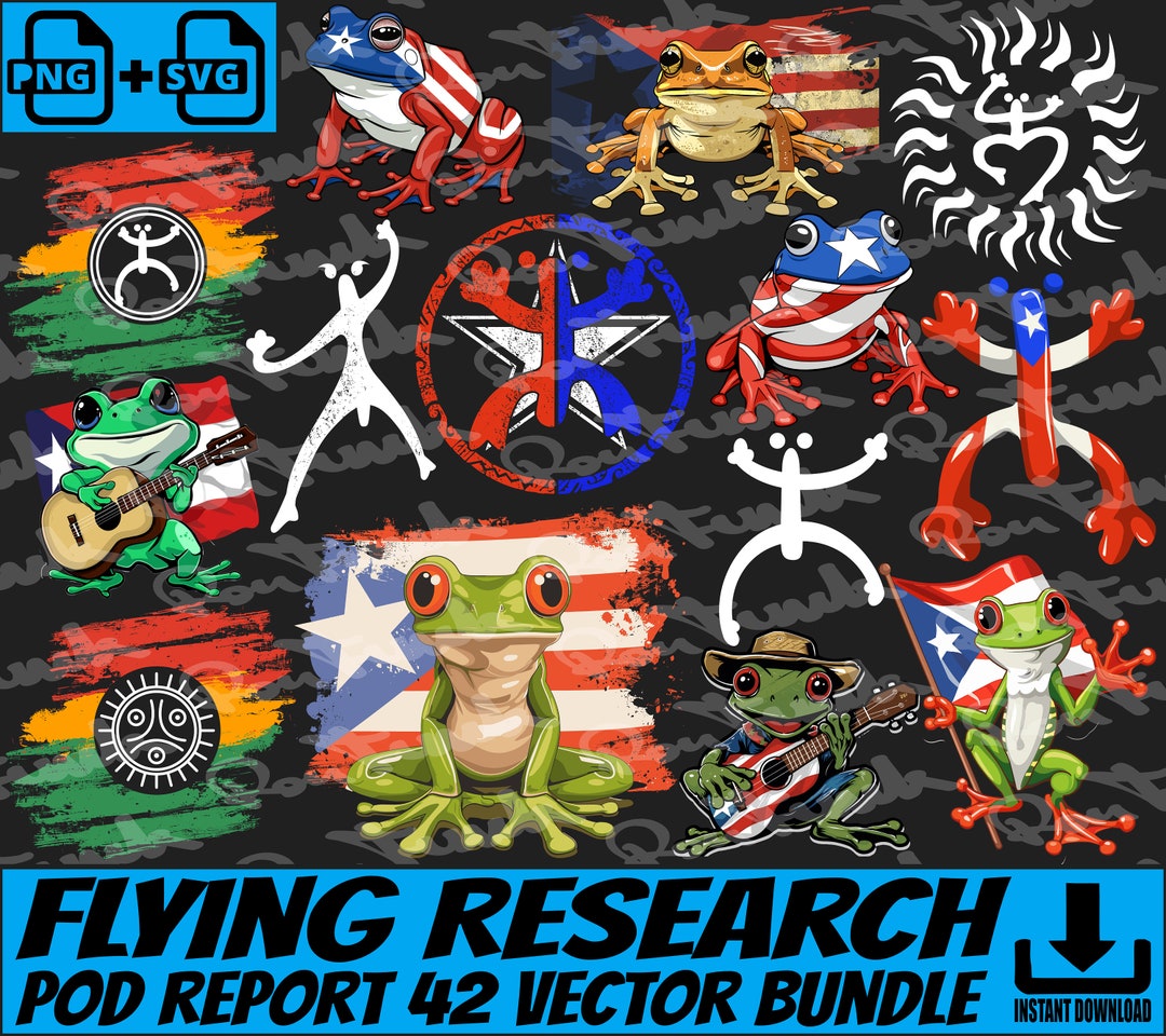 Taino Frog SVG Bundle for Shirts / Coqui Frog PNG Sublimation Files ...