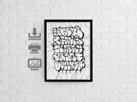 Graffiti Alphabet 1 digital Download Streetart ABC - Etsy