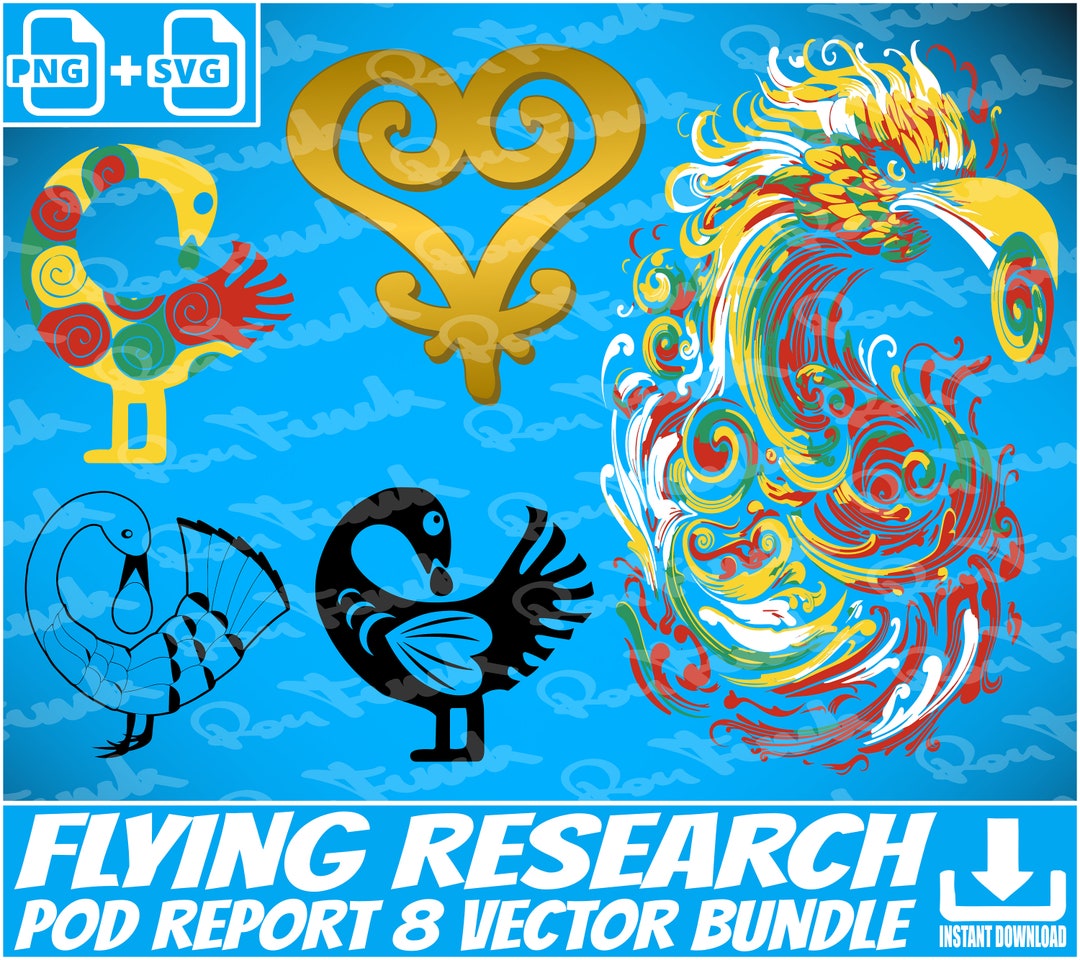 8 Sankofa Bird SVG Bundle / West African Akan Symbol PNG Files / Ivory ...