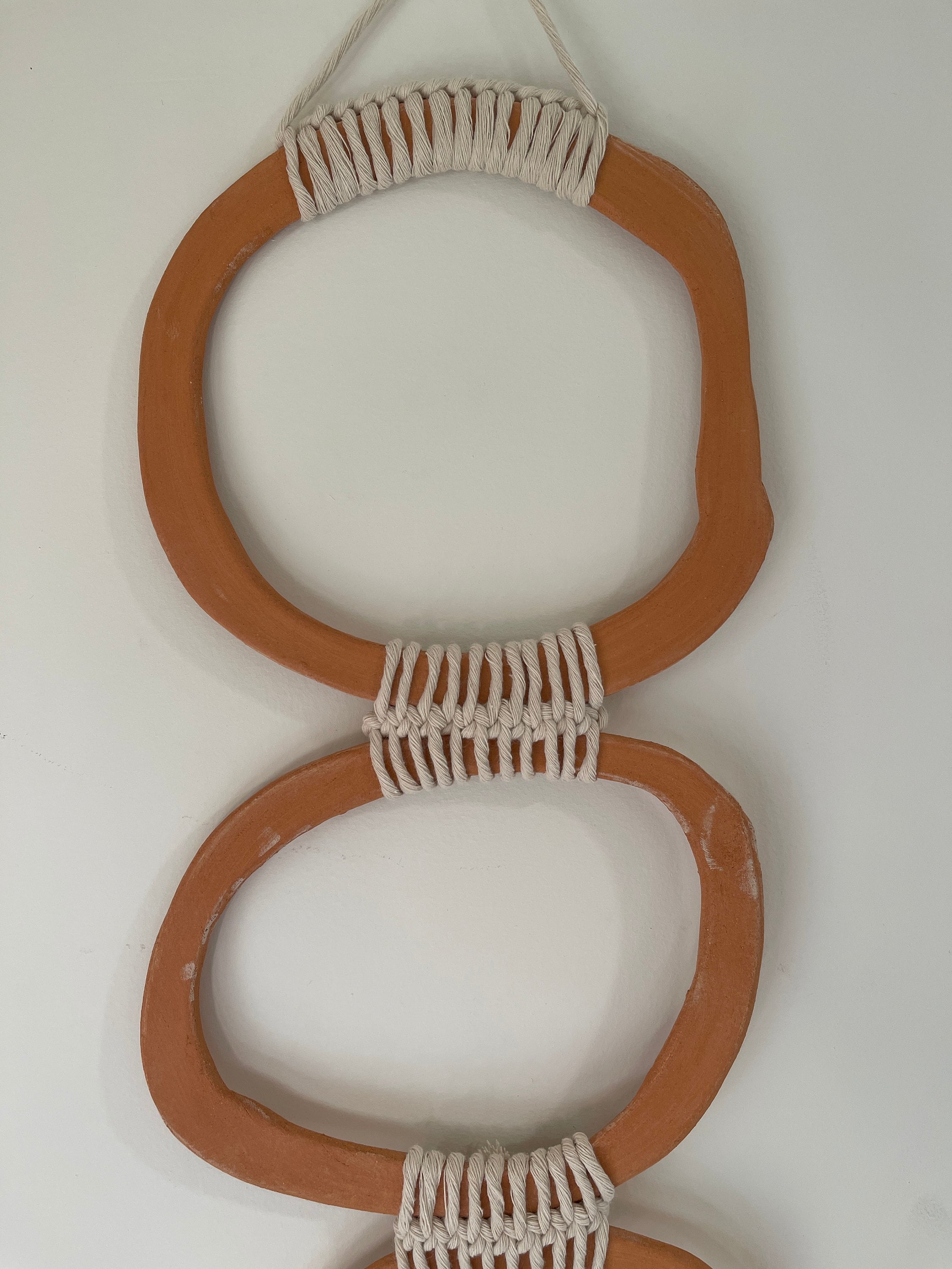 Terracotta Macrame Wall Art | Handmade Ceramics Home Decor | Hanging ...