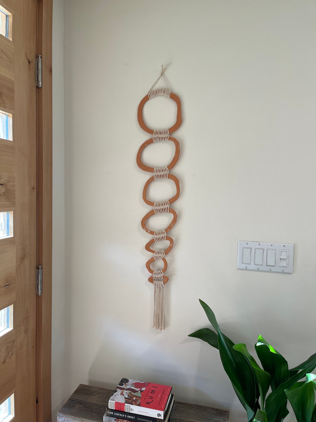 Terracotta Macrame Wall Art | Handmade Ceramics Home Decor | Hanging ...