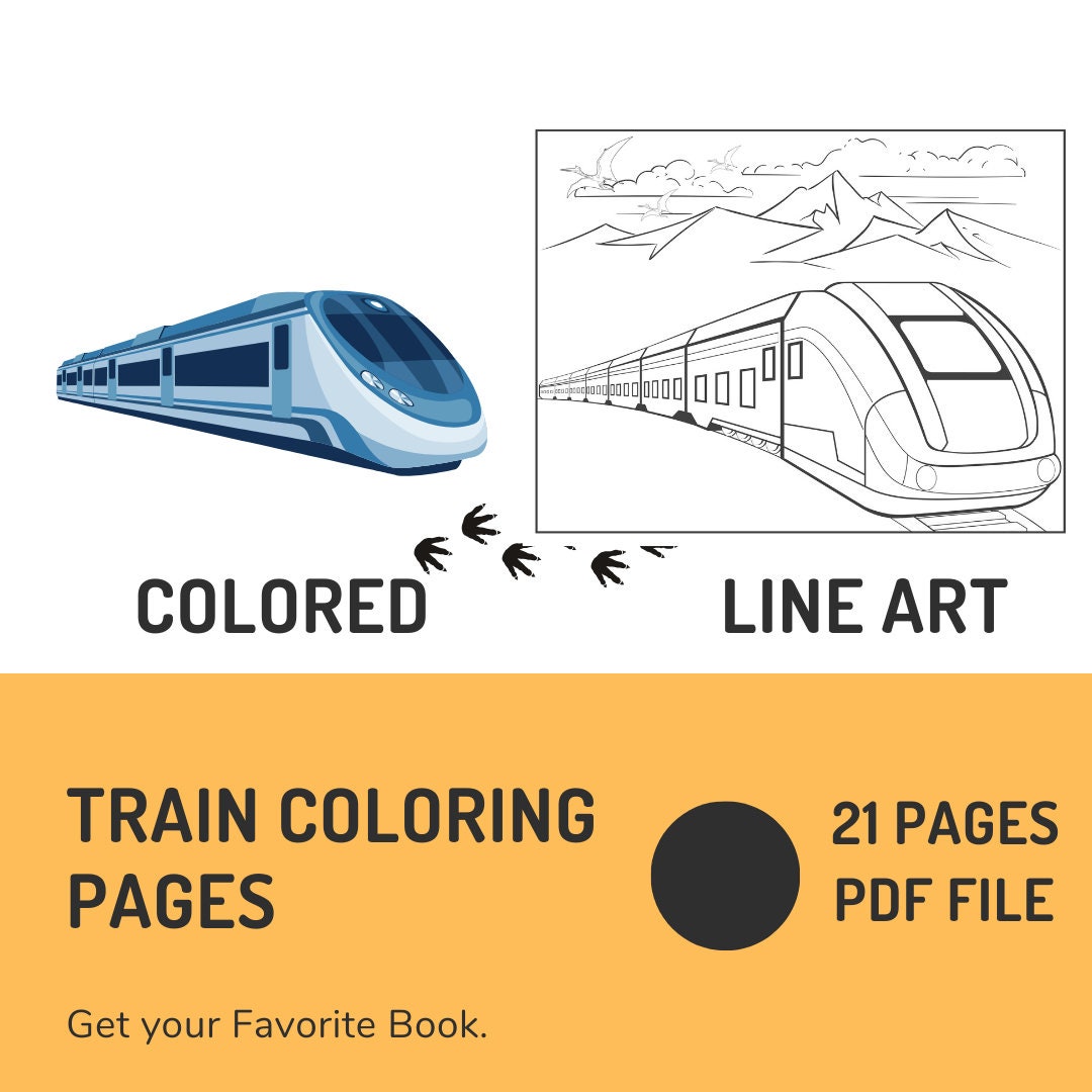 Train Coloring Pages 21 Images Digital Download PDF Download - Etsy
