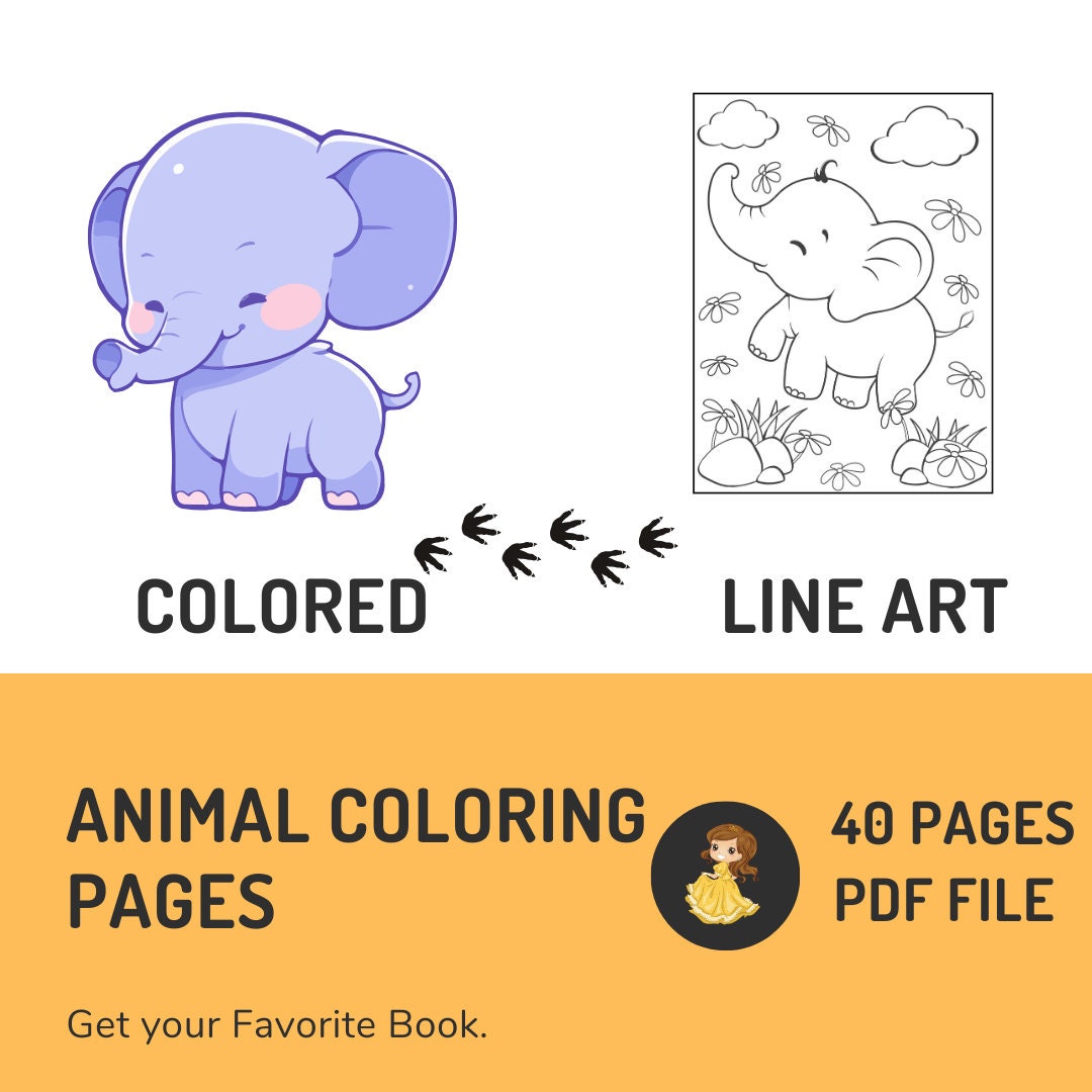 Animal Coloring Pages 40 Images Digital Download PDF Download - Etsy