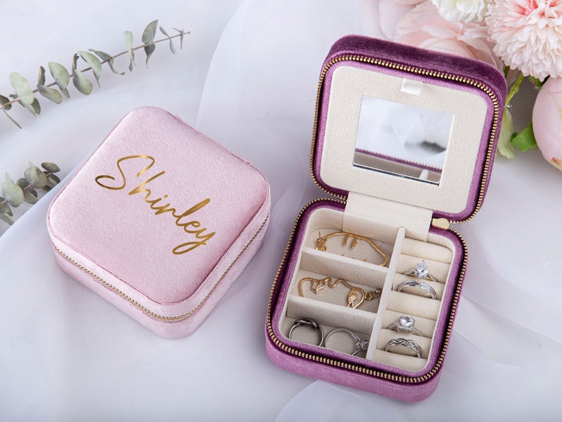 Velvet Personalized Jewelry Box Custom Jewelry Box Ring Box - Etsy