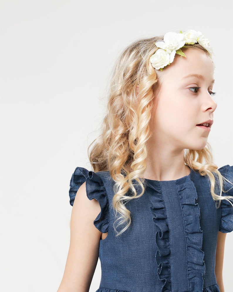 Cornflower Blue Linen Dress: Perfect for Formal Events, Parties, School ...