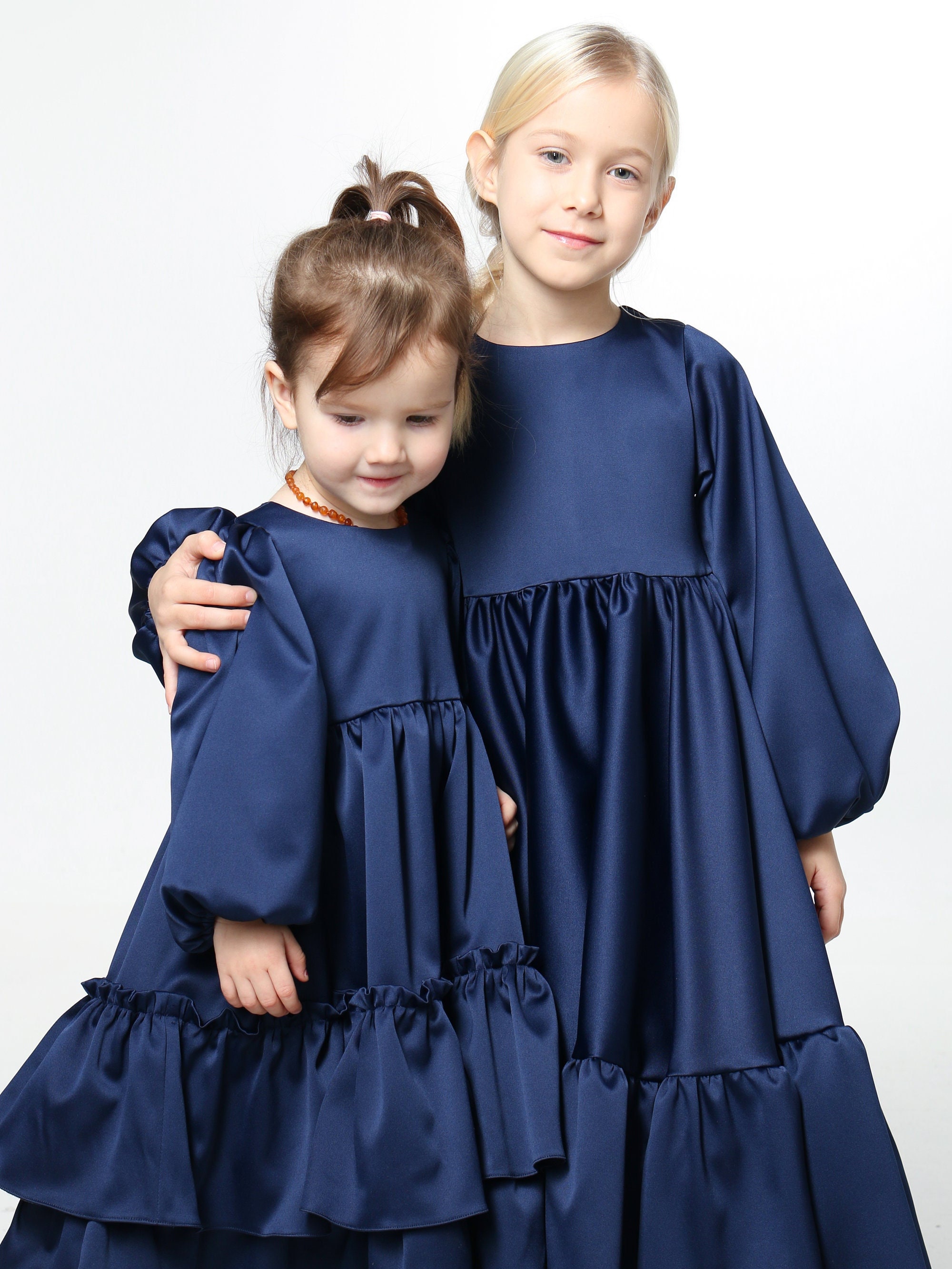 Navy Blue Atlas Dress for Concerts, Birthdays, Events, Holidays, E.t.c ...