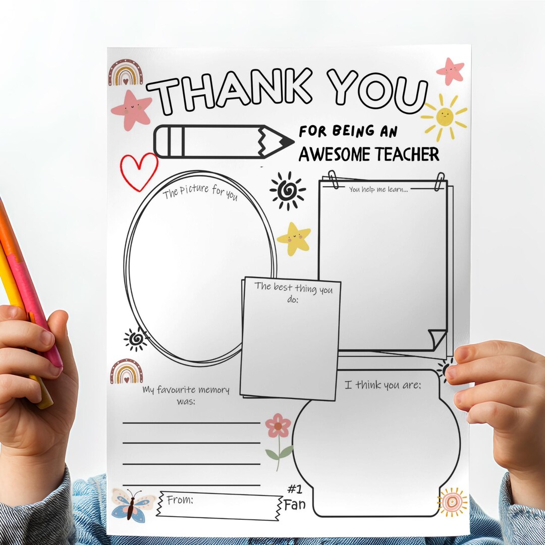 Teacher Appreciation Coloring Page: Printable Thank You Gift (PDF) - Etsy