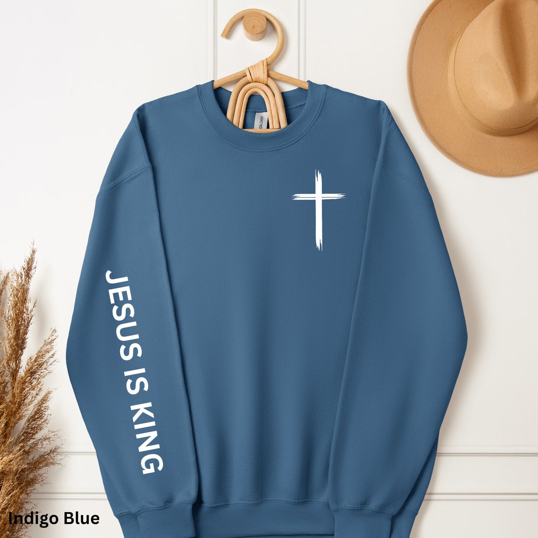 Jesus is King Sweatshirt, Christian Hoodie, Christian Clothing, Jesus ...