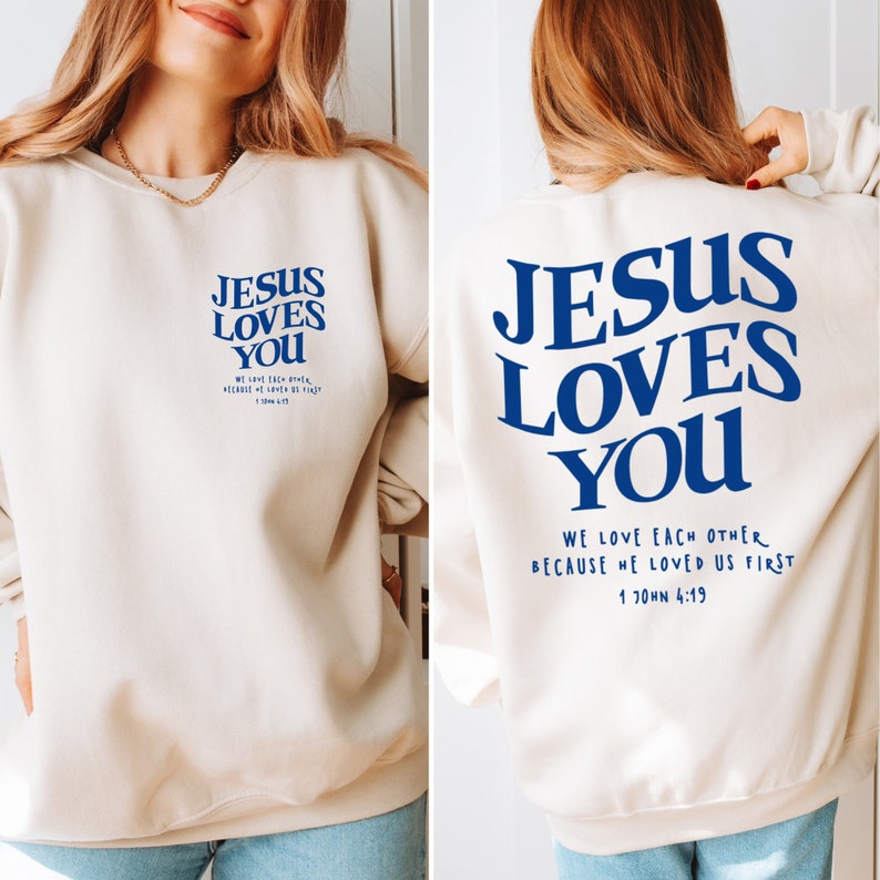 Christian Clothing, Jesus Loves You, Christian Hoodie, Jesus Hoodie ...