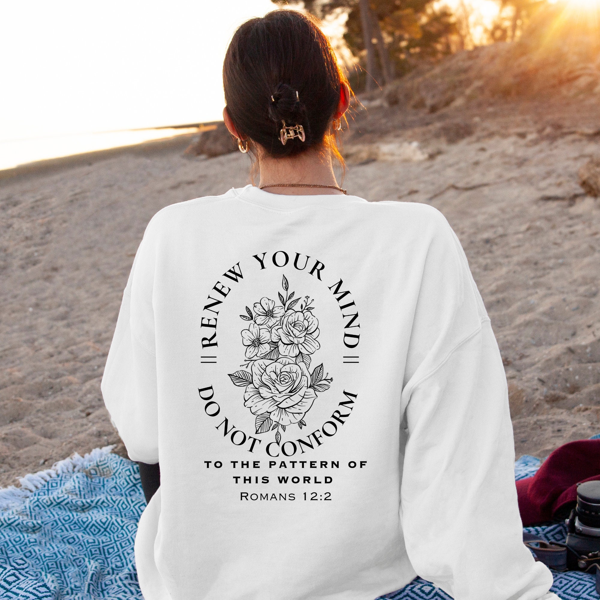 Christian Clothes, Bible Verse Hoodie, Faith Sweatshirt Rom 12:2 Tshirt ...