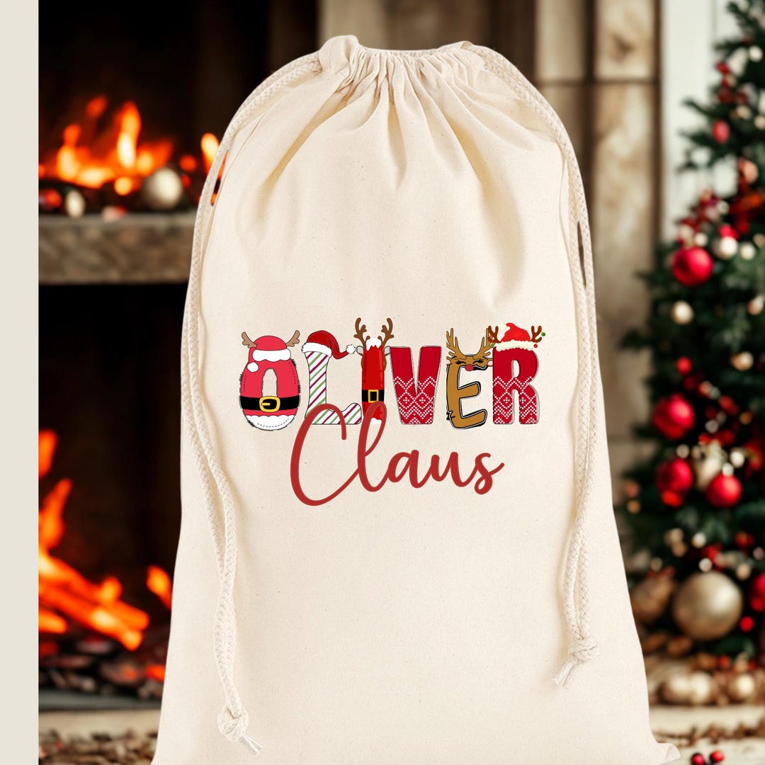Custom Santa Sack With Name,personalized Family Christmas Gift Bag ...