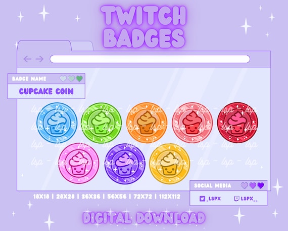 Cupcake Coin Badge Emote Twitch Discord - Etsy