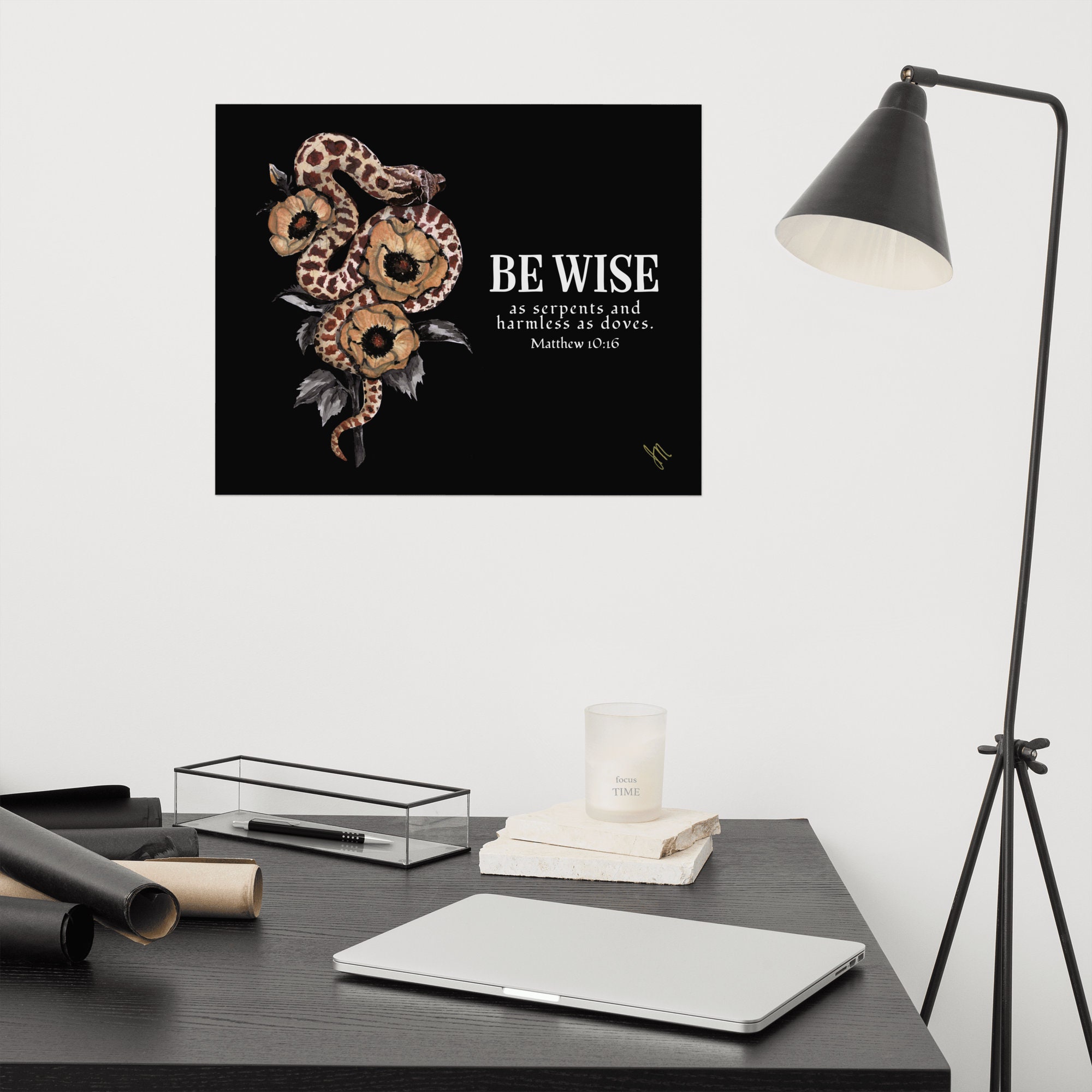 Scripture Hognose Snake Art Print. Reptile Decor. Vintage Bible Wall ...
