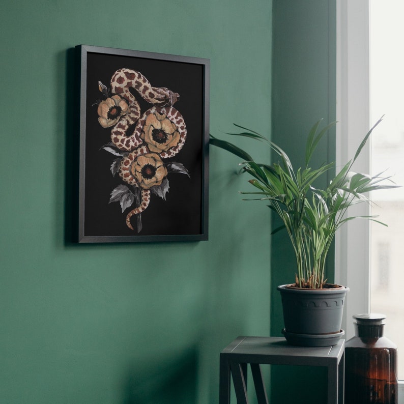 Watercolor Hognose Snake Art Print. Reptile Decor. Vintage Wall Art ...