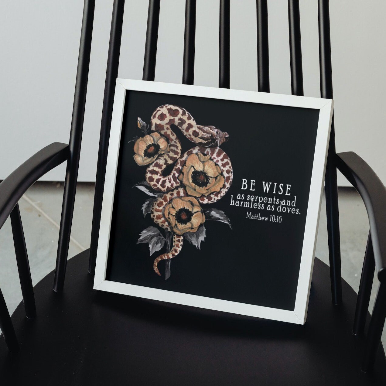 Scripture Hognose Snake Art Print. Reptile Decor. Vintage Bible Wall ...
