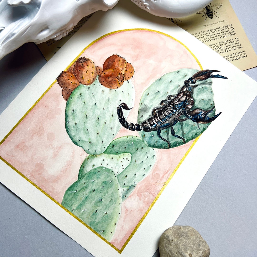 Watercolor Scorpion Art Print. Desert Art. Arizona Cactus Wall Art ...