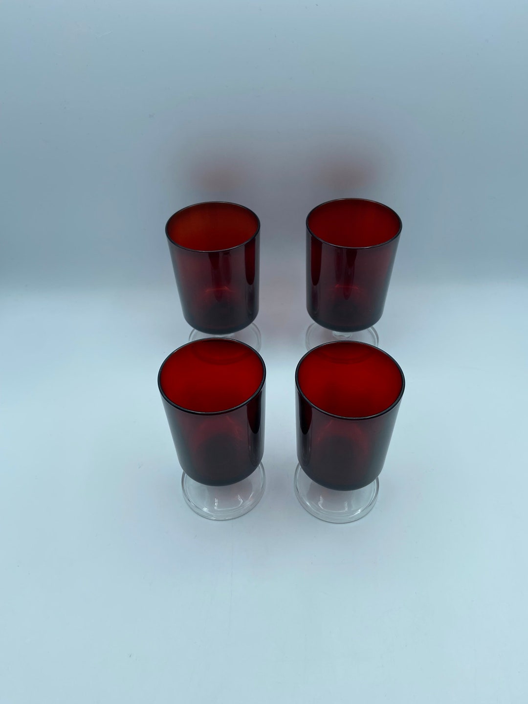 Ruby Red Lumiarc Verrerie D'aruqes Wine Glasses. Ruby Red. Vintage - Etsy