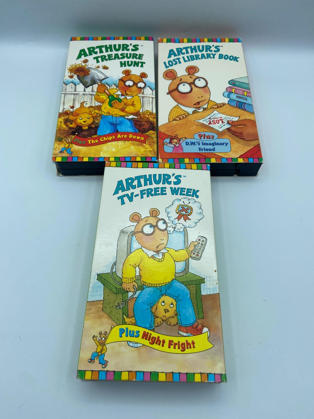 Lot of 3 Arthur VHS - Treasure Hunt, Lost Library, Tv-free Week ...