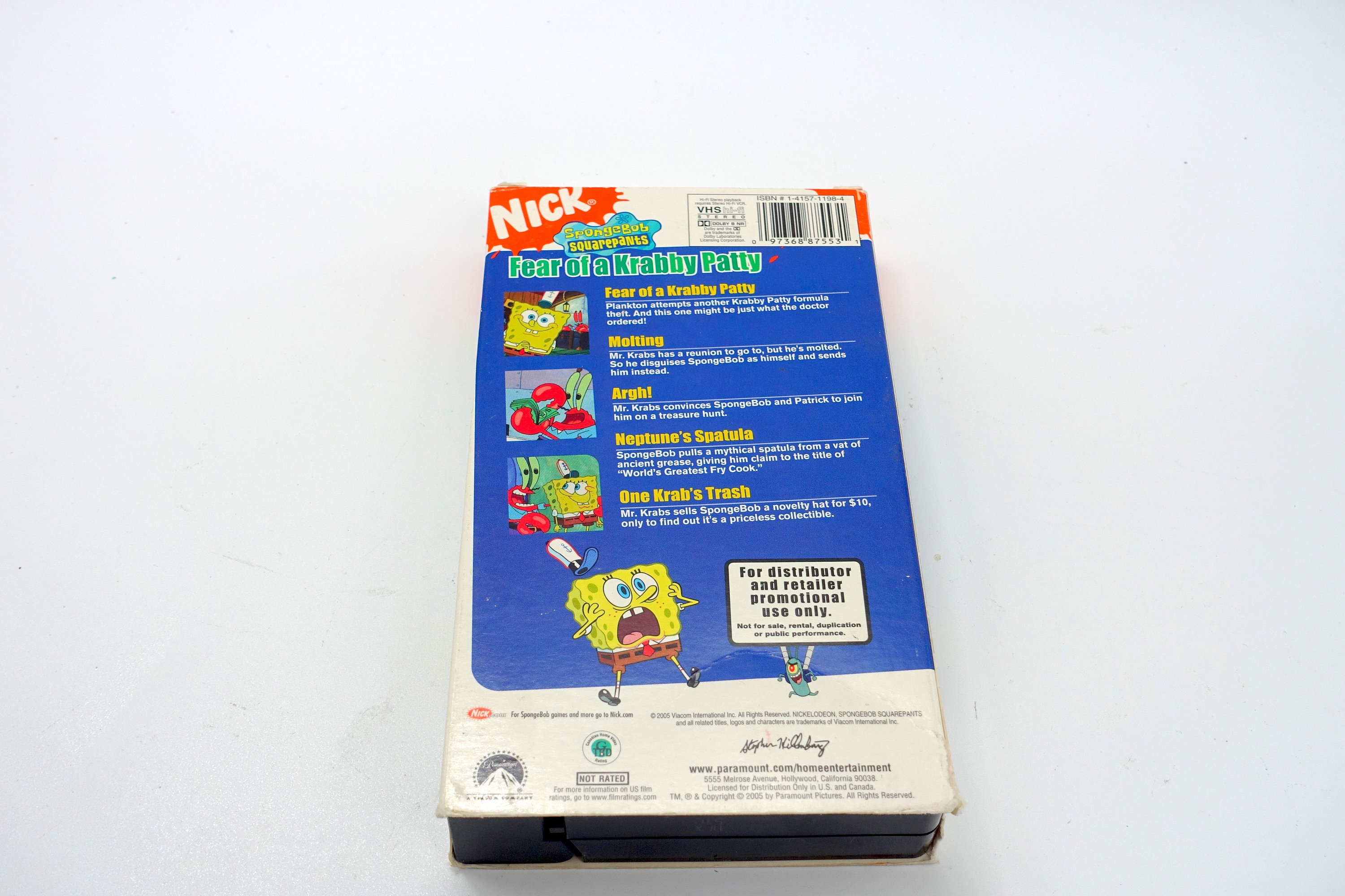 Spongebob Fear Of A Krabby Patty Vhs