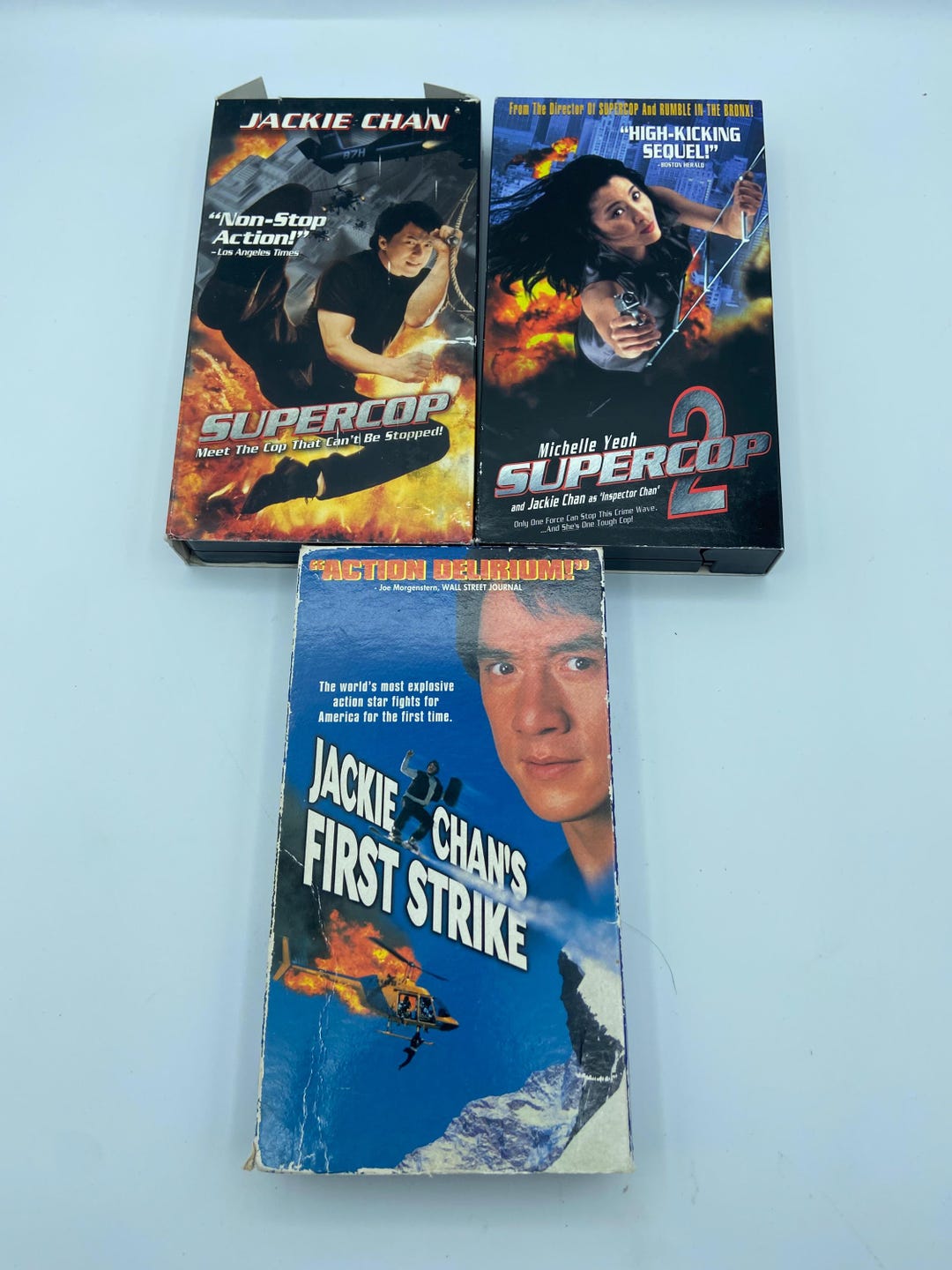 Lot of 3 Jackie Chan VHS - Super Cop, Super Cop 2 & First Strike - Good ...