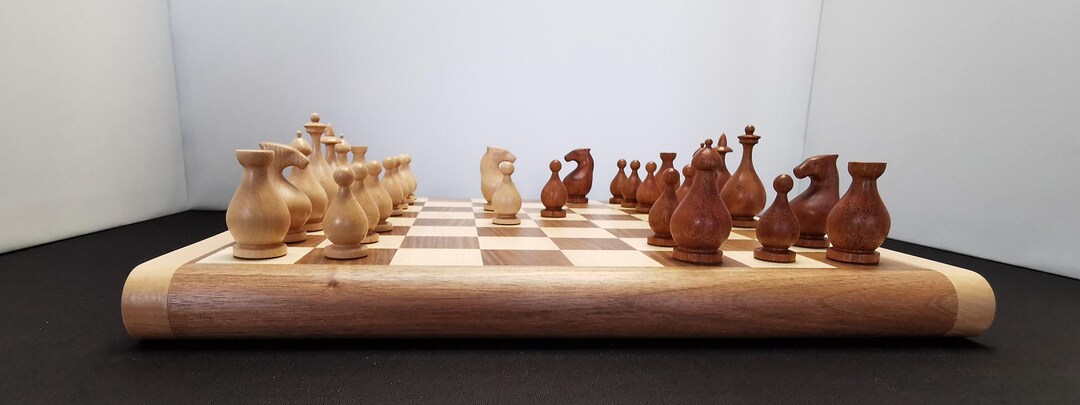 CHESS SET 41x41 Cm / Chessboard in Walnut, Maple and Azobé Wood - Board ...