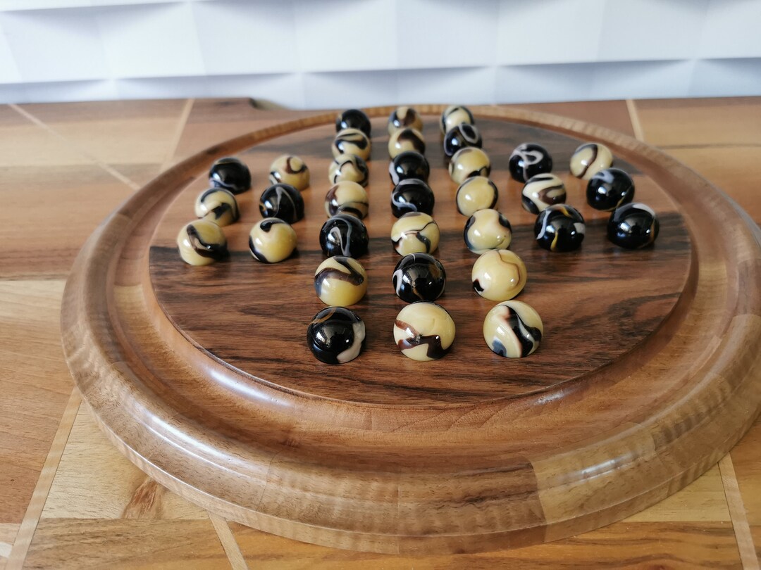 SOLITAIRE Game in Handcrafted Walnut and Solid Oak Luxury Model 38 Cm ...