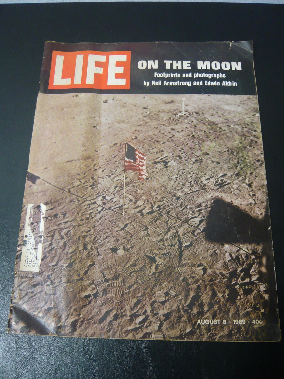 Life - August 8, 1969 "on THE MOON - Footprints & Photos" by Armstrong ...