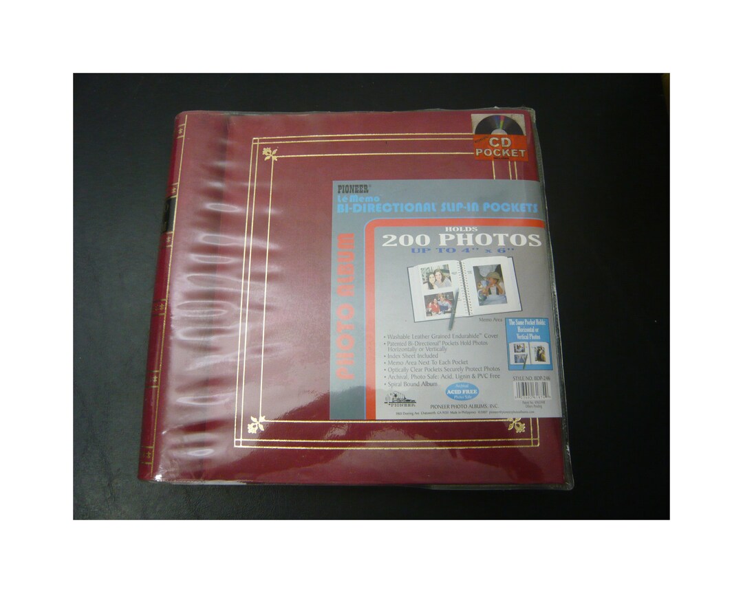 Pioneer Photo Album BDP-246 200 Photos 4 X 6 Bidirectional Slip in ...